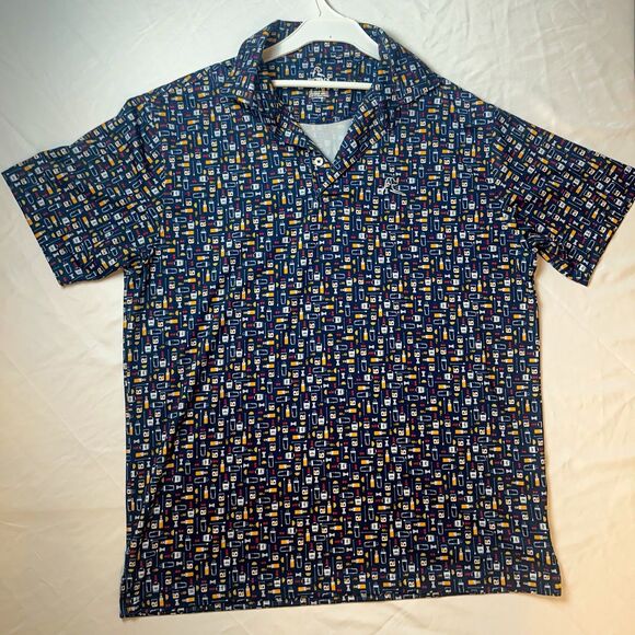 Rhoback | Shirts | Rhoback Old Fashioned Cocktail Polo Shirt Mens M ...